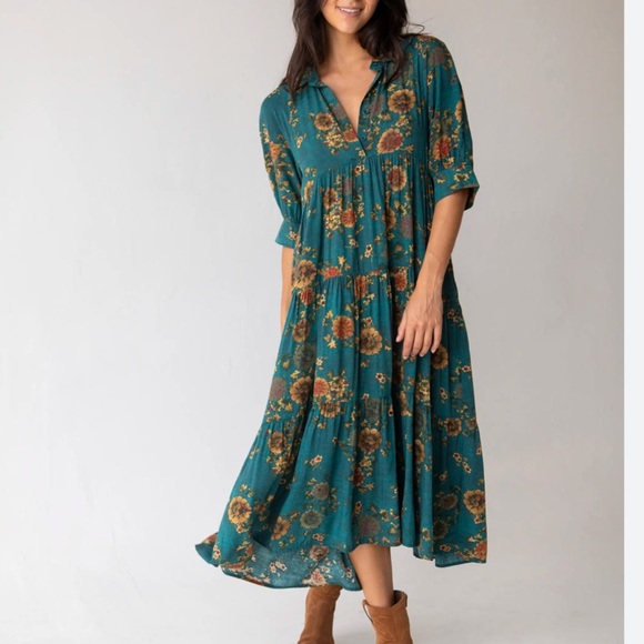 NATURAL LIFE | Dresses | Nwt Natural Life Rebecca Midi Dress In Teal ...